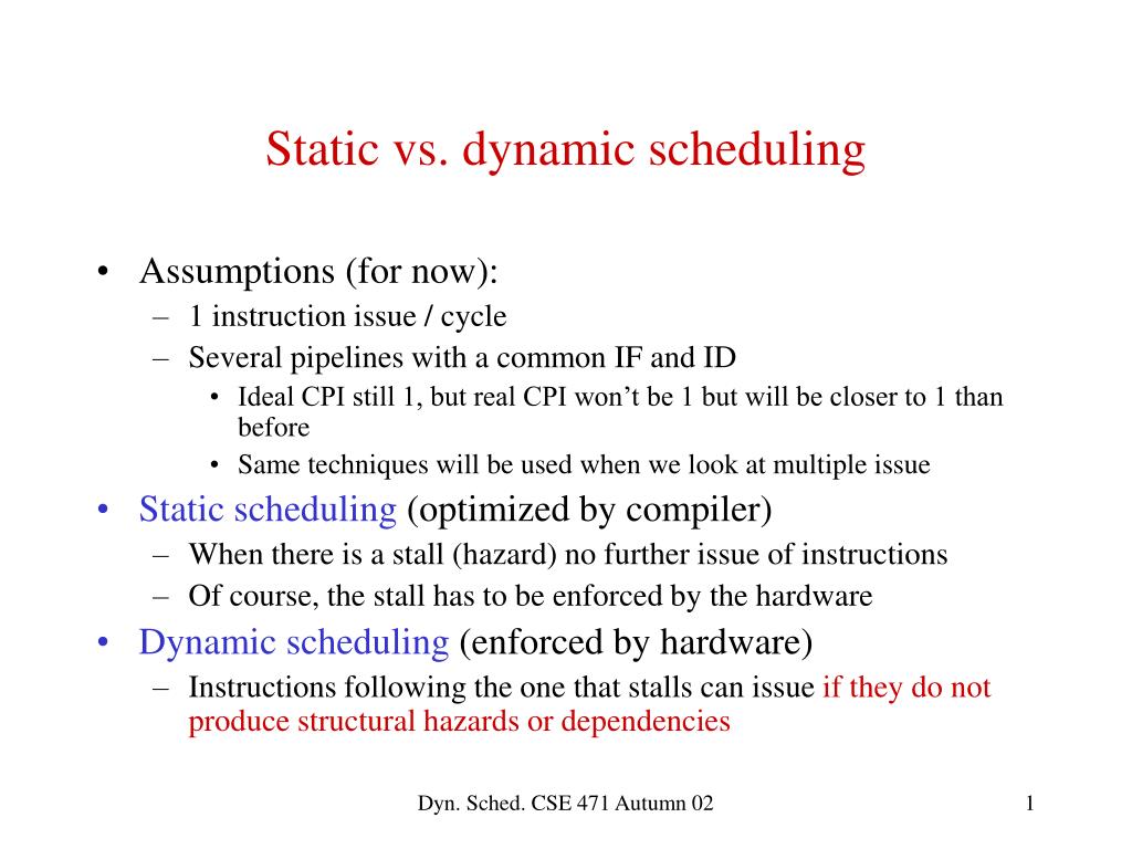 PPT - Static vs. dynamic scheduling PowerPoint Presentation, free ...