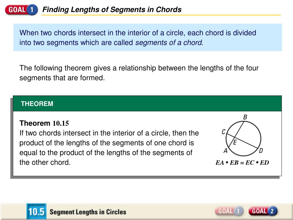 PPT - Finding Lengths of Segments in Chords PowerPoint Presentation ...