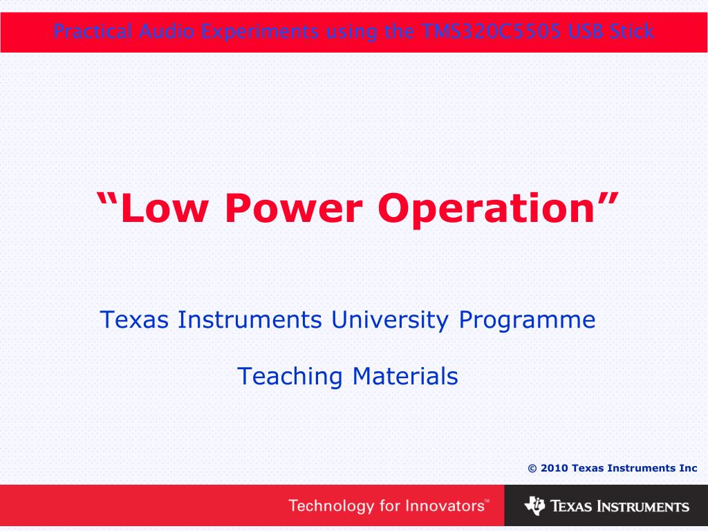 PPT - “Low Power Operation” PowerPoint Presentation, free download - ID ...