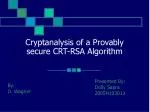 PPT - RSA ALGORITHM PowerPoint Presentation, free download - ID:1522700