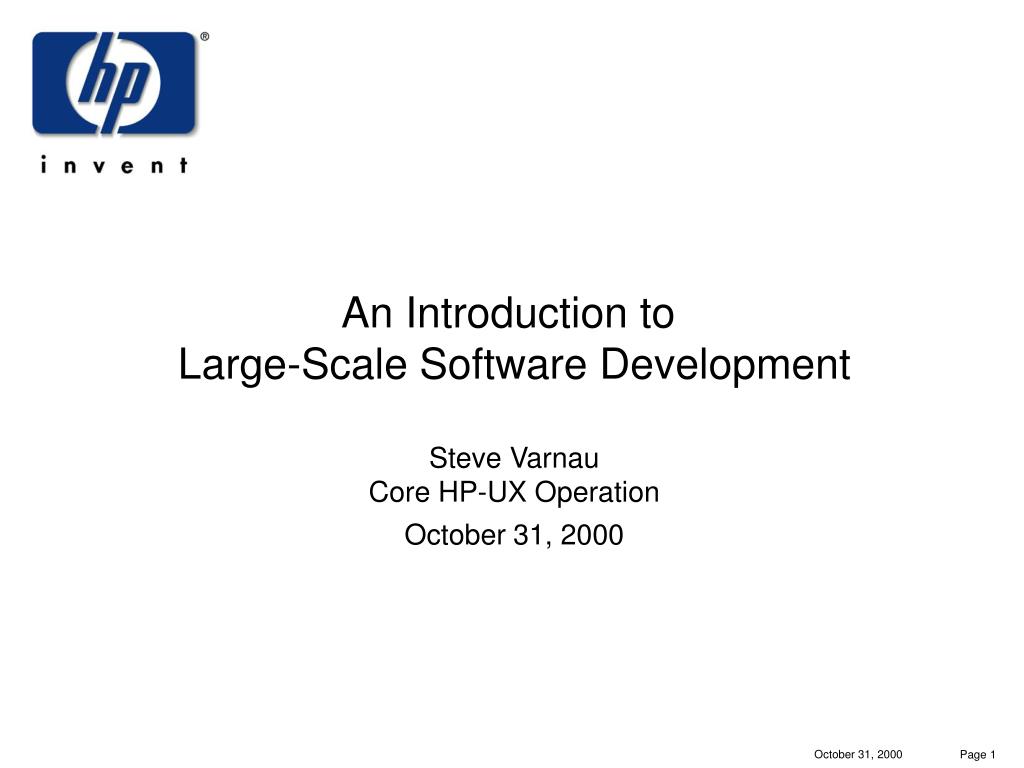 PPT - An Introduction to Large-Scale Software Development PowerPoint ...