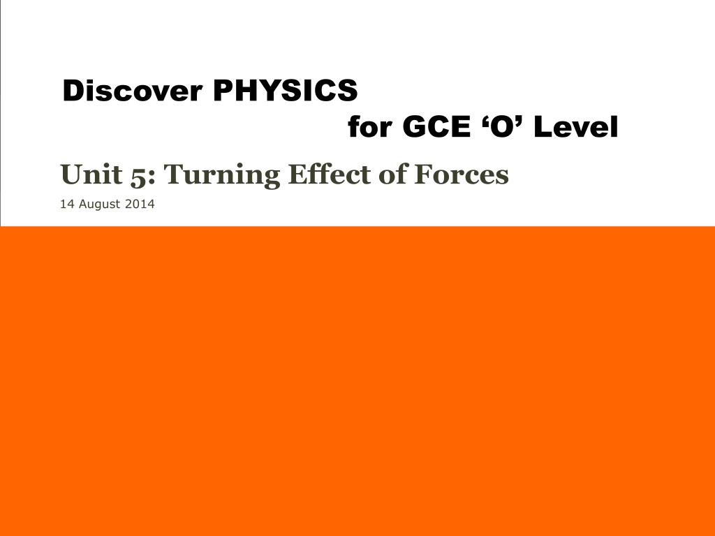 PPT - Unit 5: Turning Effect of Forces PowerPoint Presentation, free ...