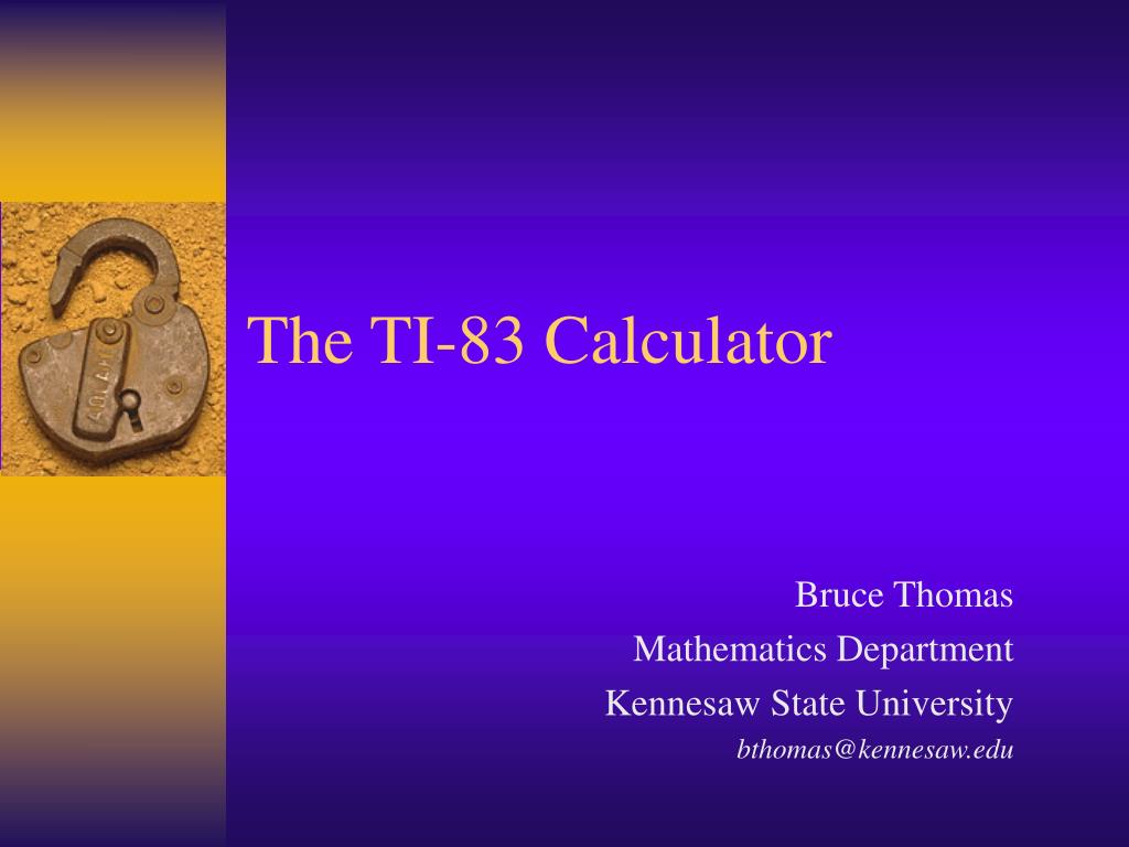 PPT - The TI-83 Calculator PowerPoint Presentation, free download - ID ...