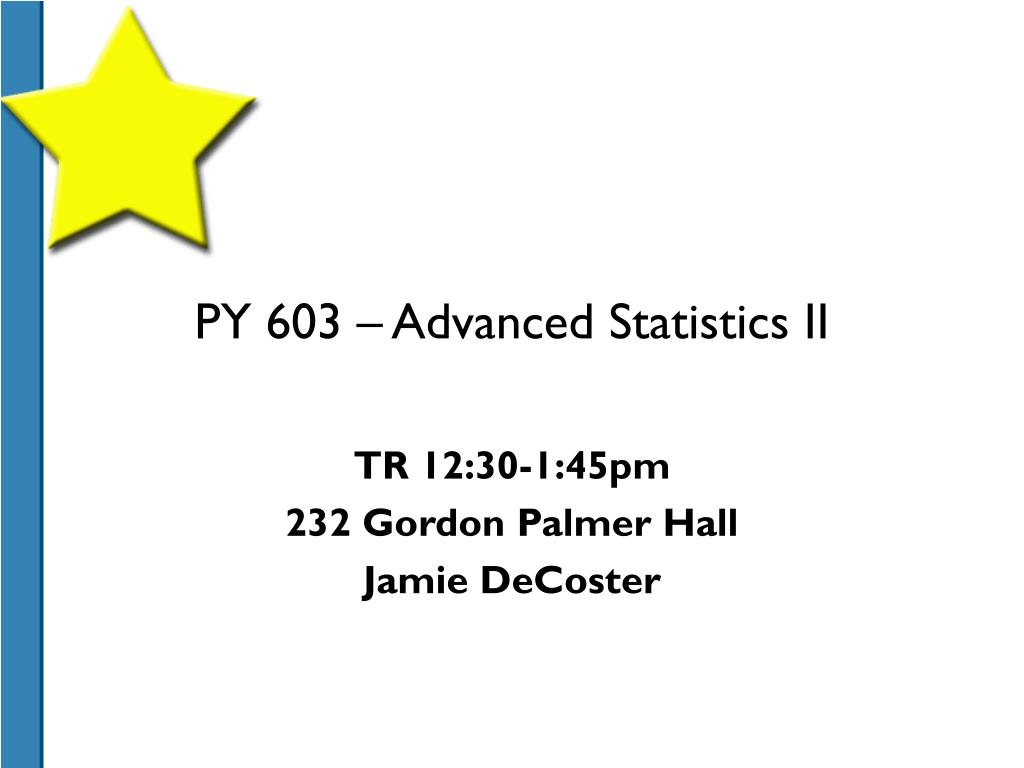 PPT - Advanced Regression Techniques in Statistics II PowerPoint ...