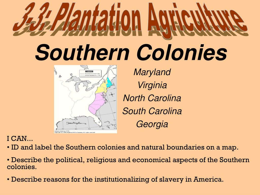 PPT - Southern Colonies PowerPoint Presentation, free download - ID:3230824