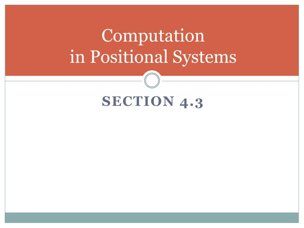 PPT - Computation in Positional Systems PowerPoint Presentation, free ...