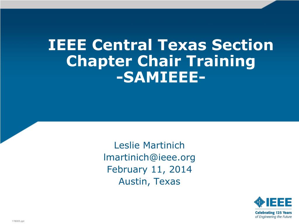 PPT - IEEE Central Texas Section Chapter Chair Training - SAMIEEE ...
