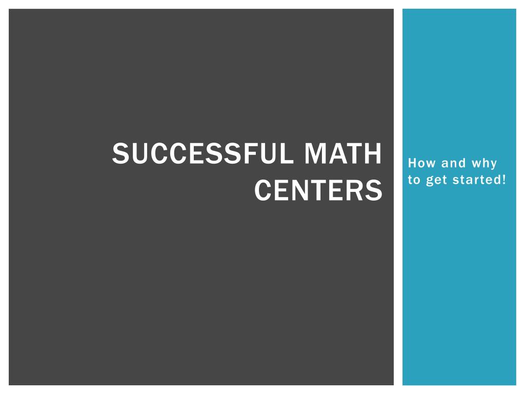 PPT - Successful Math Centers PowerPoint Presentation, free download ...