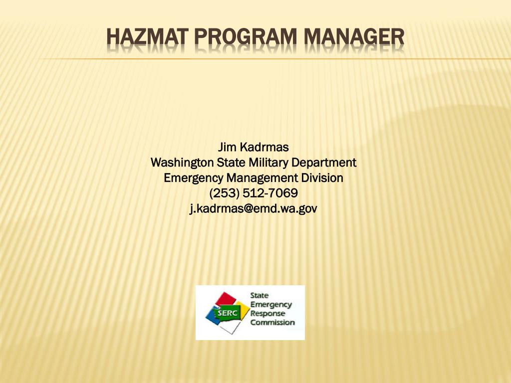 PPT - Hazmat program manager PowerPoint Presentation, free download ...