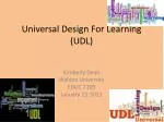PPT - UNIVERSAL DESIGN for LEARNING UDL PowerPoint Presentation, free ...