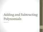 PPT - Adding and Subtracting Polynomials PowerPoint Presentation, free ...