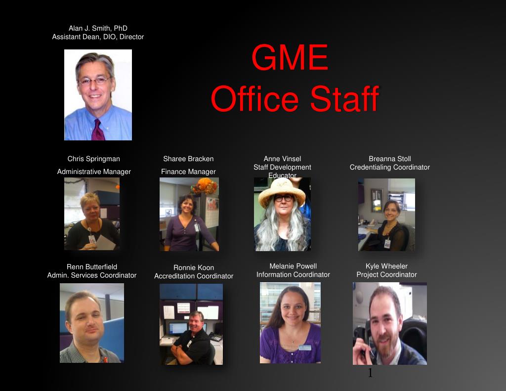 PPT - GME Office Staff PowerPoint Presentation, free download - ID:3241383