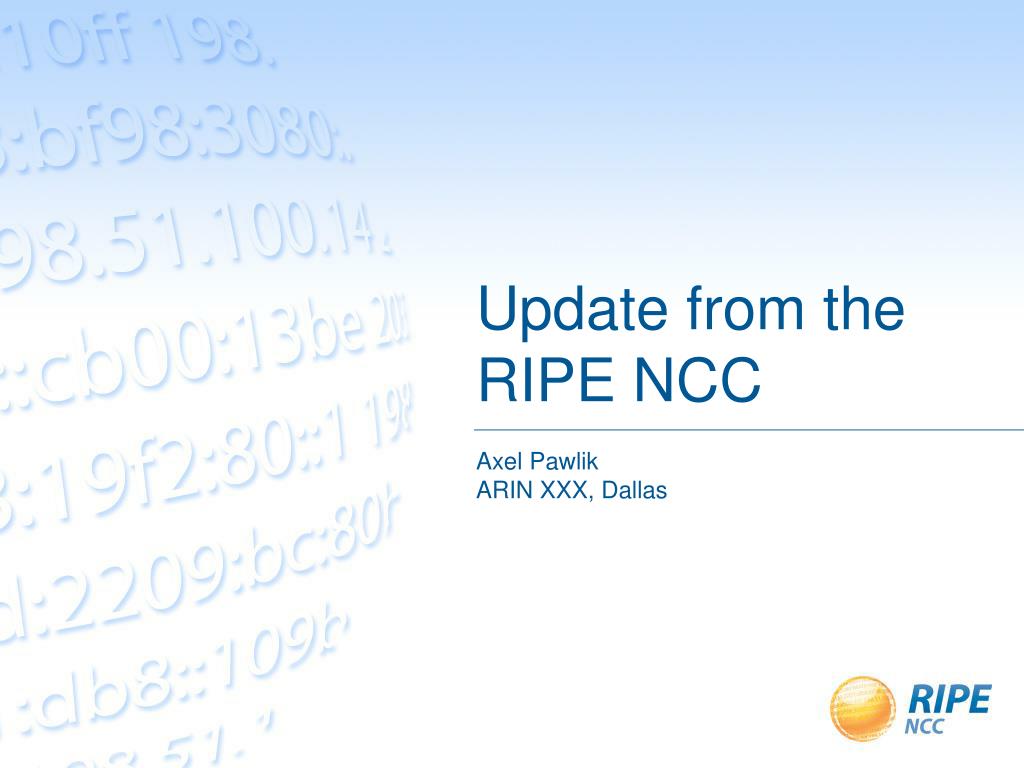 PPT - Update from the RIPE NCC PowerPoint Presentation, free download ...