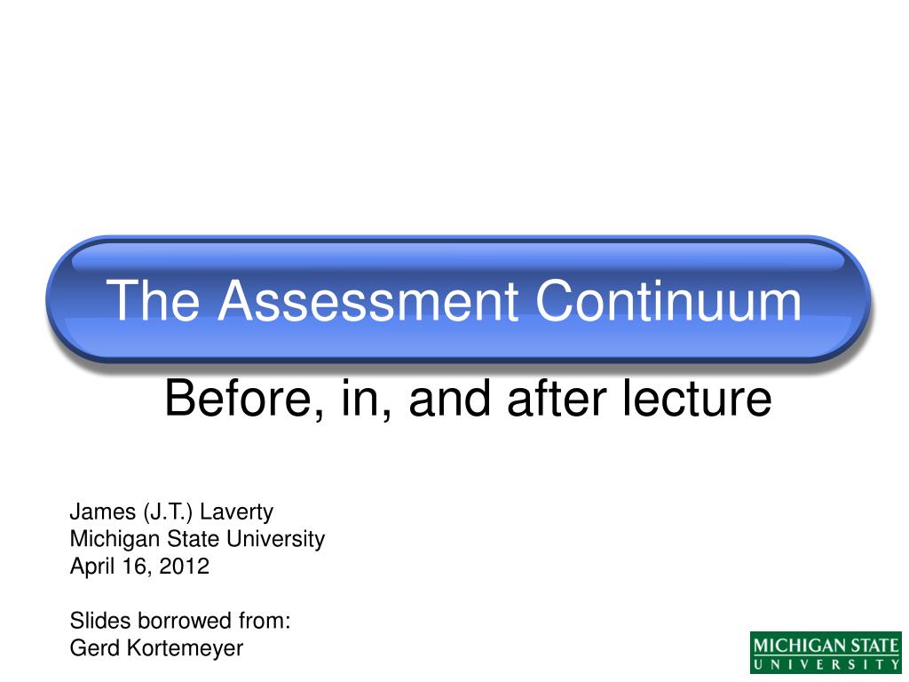 PPT - The Assessment Continuum PowerPoint Presentation, free download ...