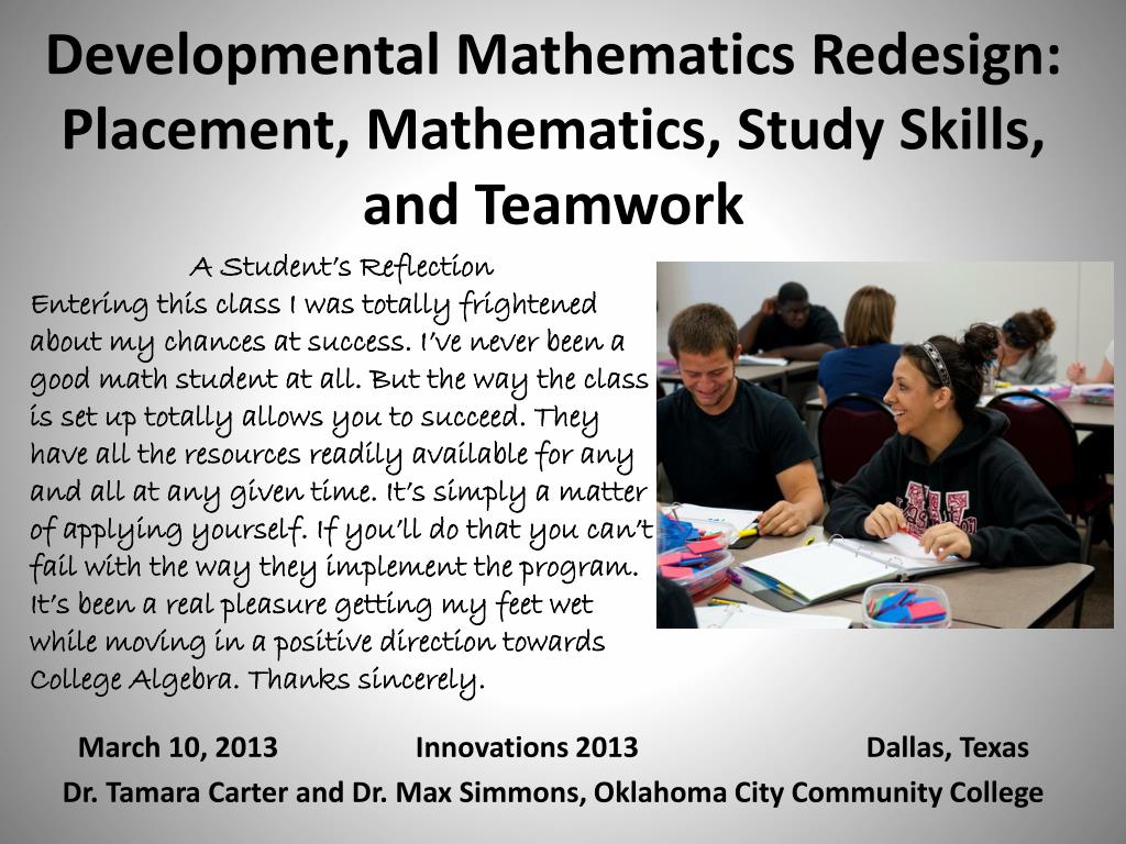 PPT - Embracing Success in Developmental Mathematics: A Student’s ...