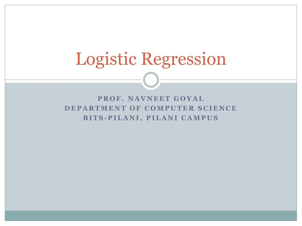 PPT - Logistic Regression PowerPoint Presentation, free download - ID ...