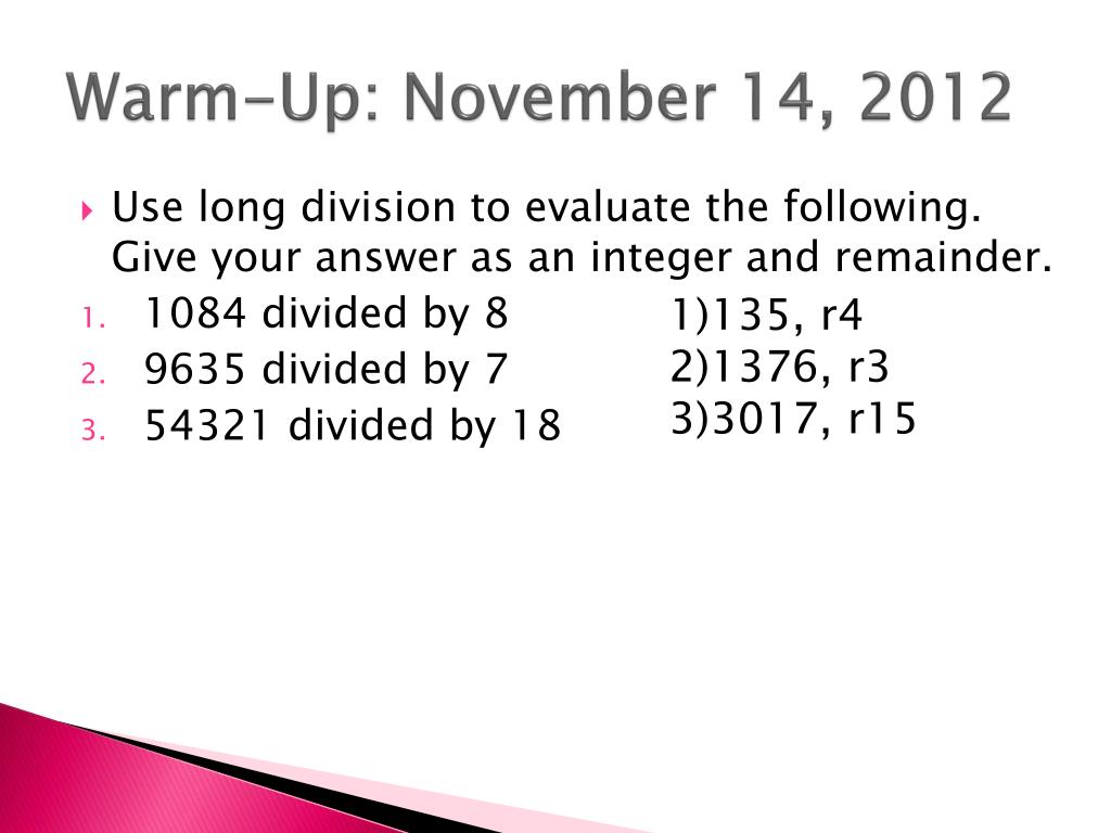 PPT - Warm-Up: November 14, 2012 PowerPoint Presentation, free download ...