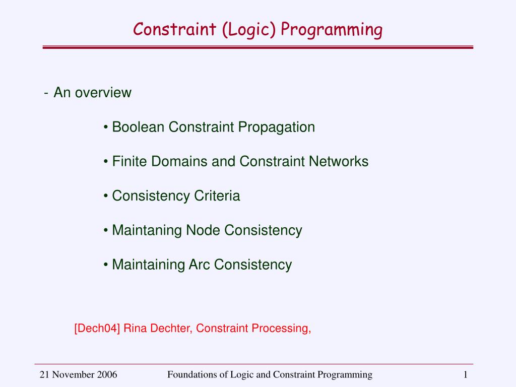 PPT - Constraint (Logic) Programming PowerPoint Presentation, free ...