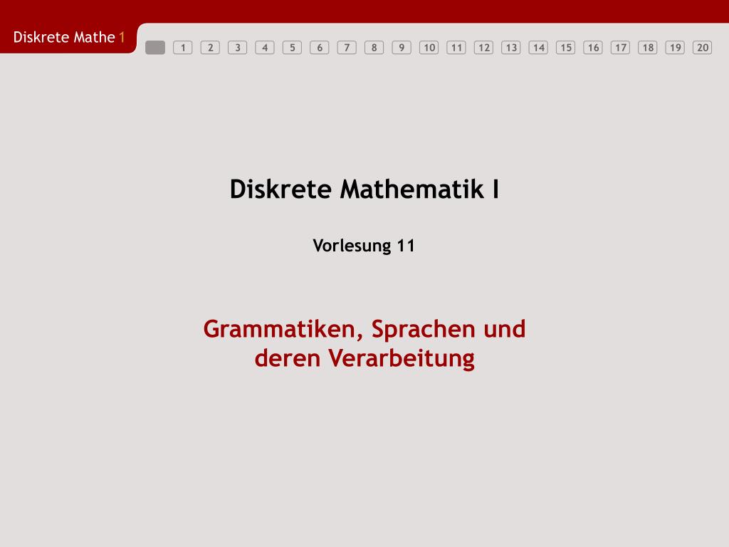 PPT - Diskrete Mathematik I PowerPoint Presentation, free download - ID ...