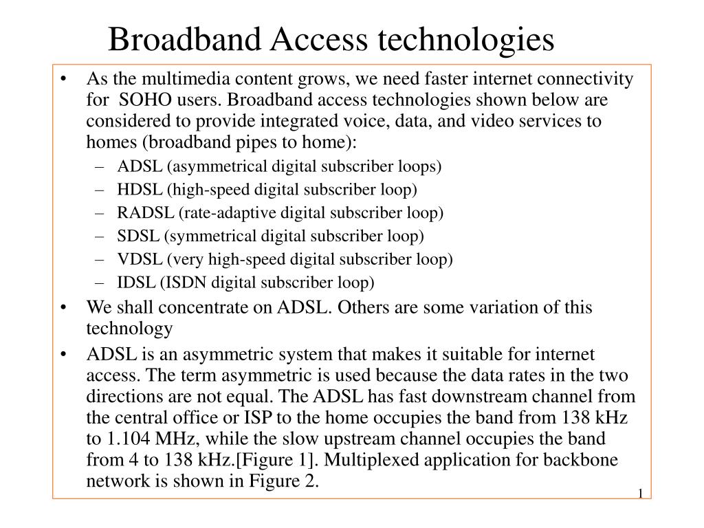 PPT - Broadband Access technologies PowerPoint Presentation, free ...