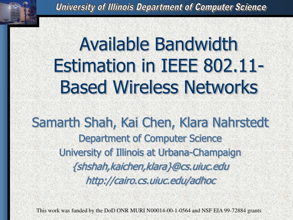 PPT - Available Bandwidth Estimation in IEEE 802.11-Based Wireless Networks PowerPoint ...