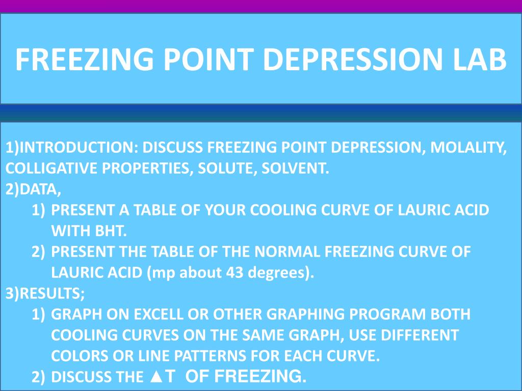 PPT - FREEZING POINT DEPRESSION LAB PowerPoint Presentation, free ...