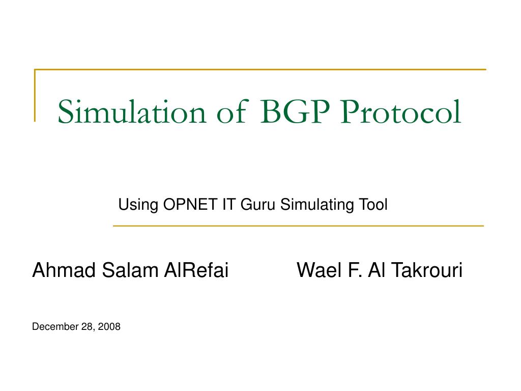 PPT - Simulation of BGP Protocol PowerPoint Presentation, free download ...