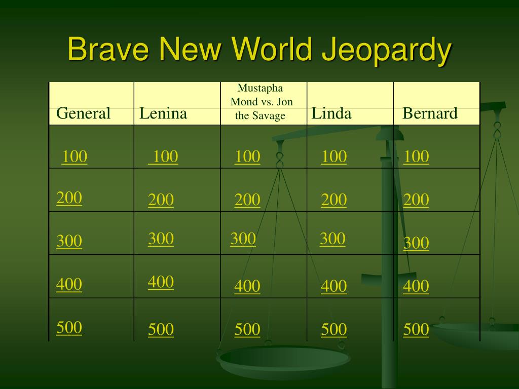 PPT - Brave New World Jeopardy PowerPoint Presentation, free download ...