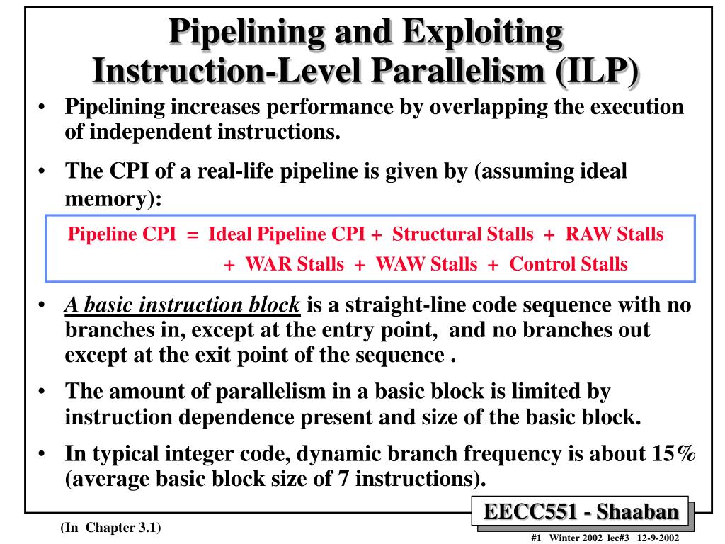 PPT - Pipelining and Exploiting Instruction-Level Parallelism (ILP) PowerPoint Presentation - ID ...