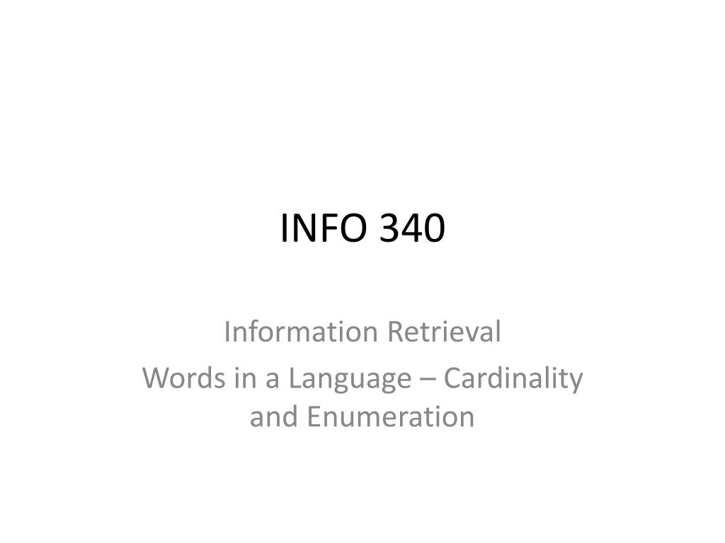 PPT - INFO 340 PowerPoint Presentation, free download - ID:3263431