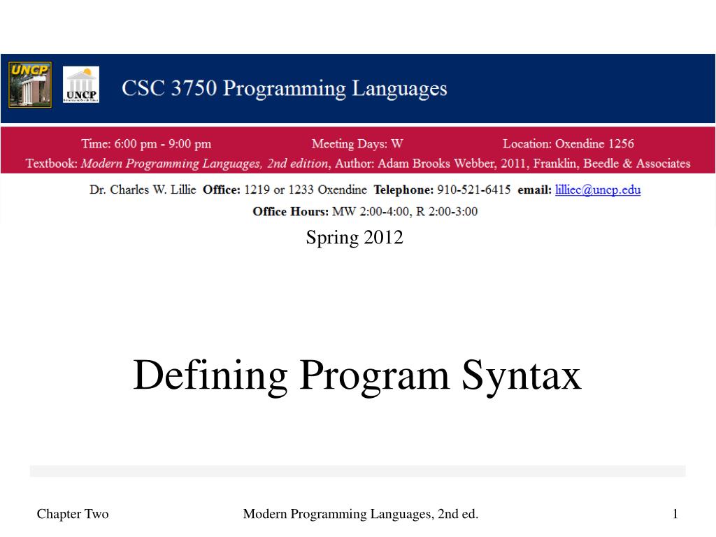 PPT - Defining Program Syntax PowerPoint Presentation, free download ...