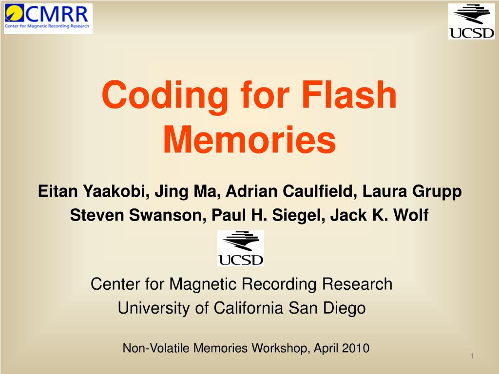 PPT - Coding for Flash Memories PowerPoint Presentation, free download ...