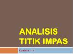 PPT - ANALISIS TITIK IMPAS (BREAK EVEN POINT ANALYSIS) PowerPoint ...