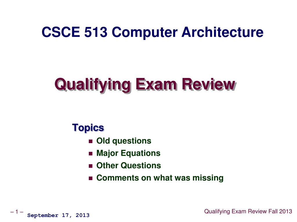 PPT - Qualifying Exam Review PowerPoint Presentation, free download ...