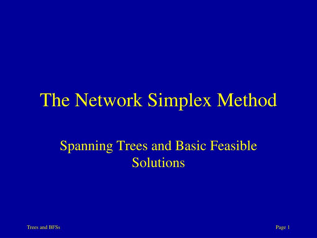 PPT - The Network Simplex Method PowerPoint Presentation, free download ...