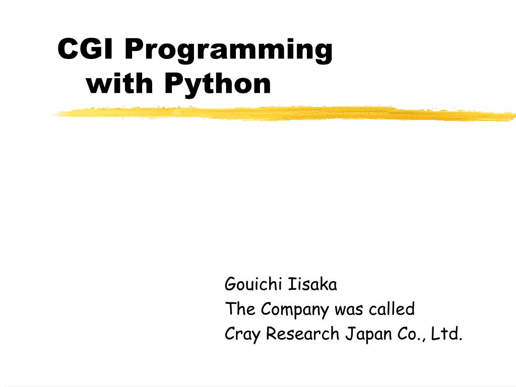 PPT - CGI Programming with Python PowerPoint Presentation, free ...