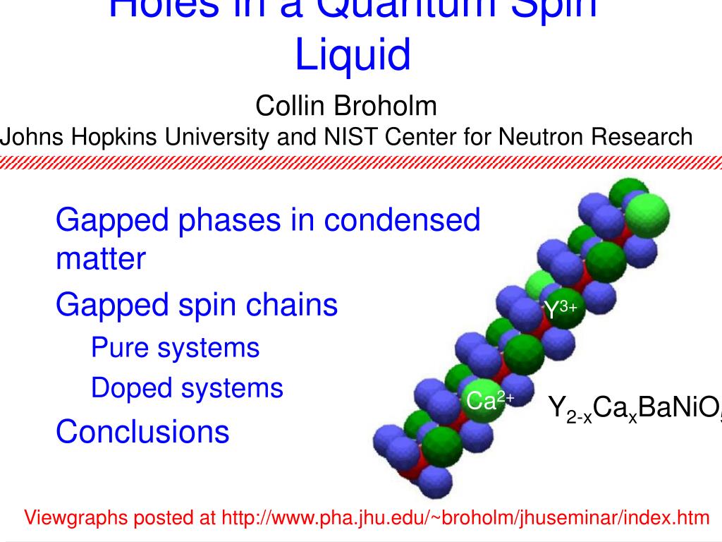 PPT - Holes in a Quantum Spin Liquid PowerPoint Presentation, free ...