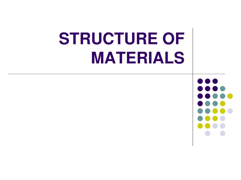 PPT - STRUCTURE OF MATERIALS PowerPoint Presentation, free download ...