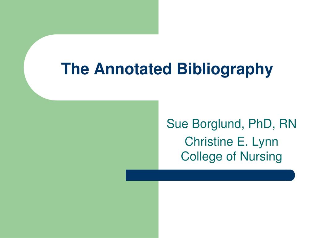 PPT - The Annotated Bibliography PowerPoint Presentation, free download ...
