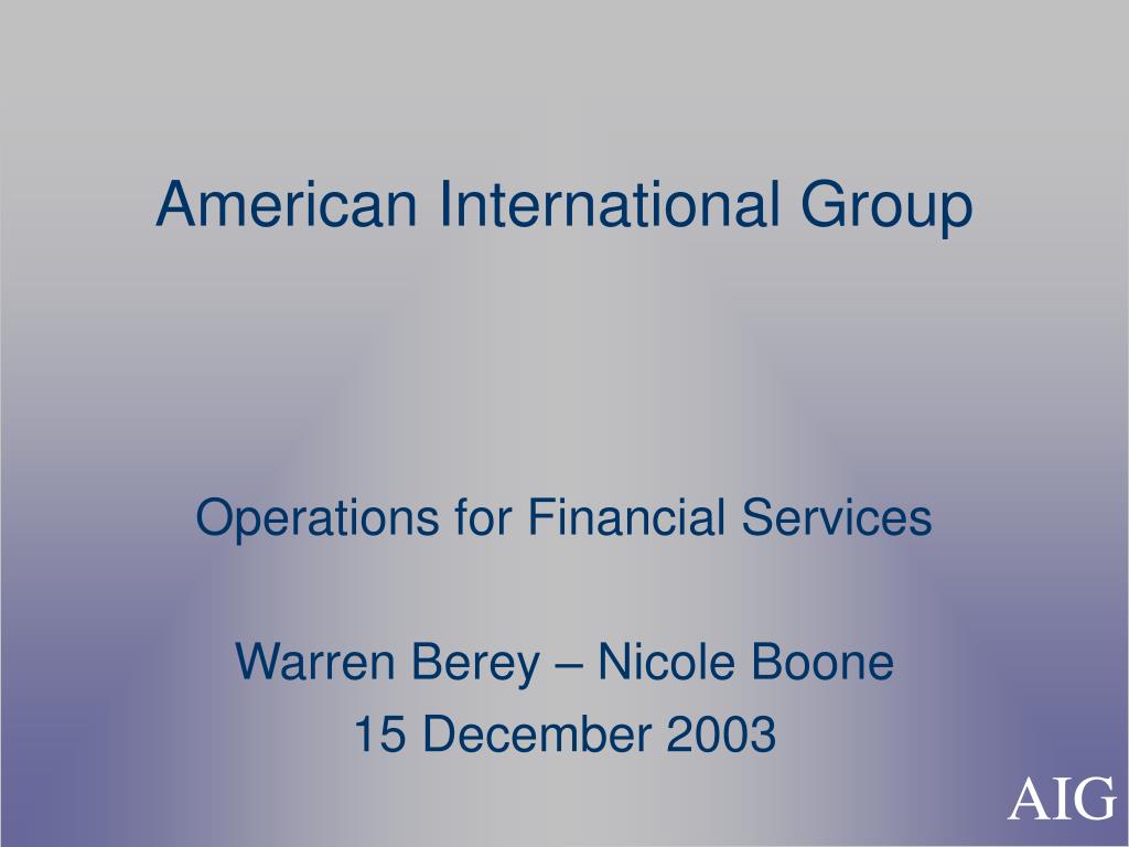 PPT - American International Group PowerPoint Presentation, free ...