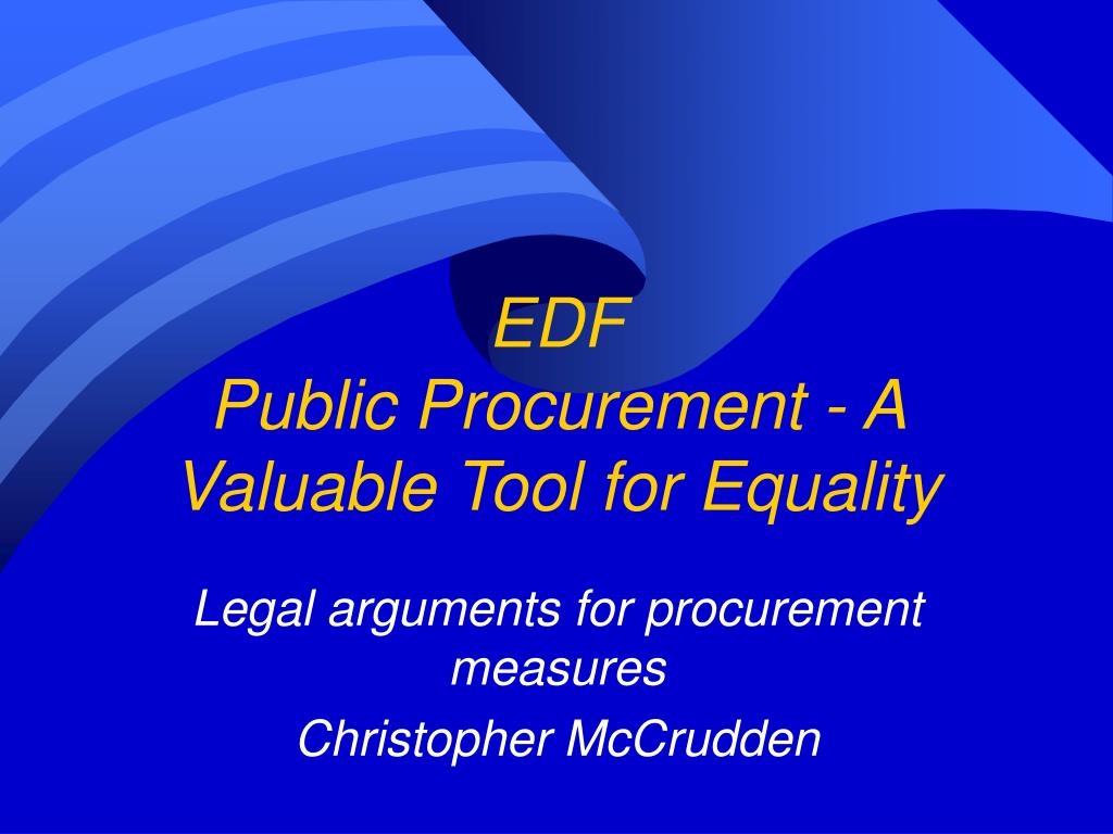 PPT - EDF Public Procurement - A Valuable Tool for Equality PowerPoint ...