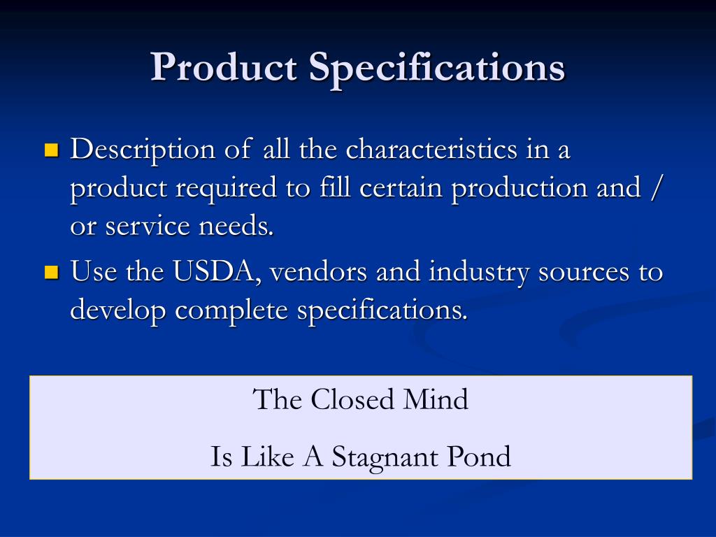 PPT - Product Specifications PowerPoint Presentation, free download ...
