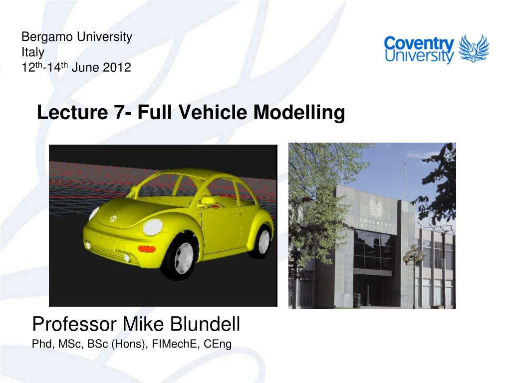 PPT - Lecture 7- Full Vehicle Modelling PowerPoint Presentation, free ...
