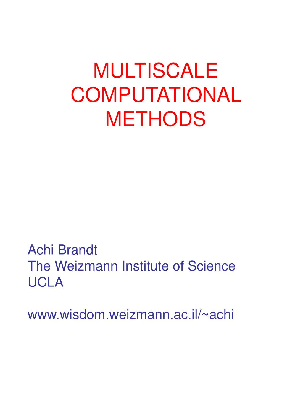 PPT - MULTISCALE COMPUTATIONAL METHODS PowerPoint Presentation, free ...