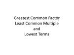 PPT - Greatest Common Factor and Least Common Multiples GCF and LCM ...