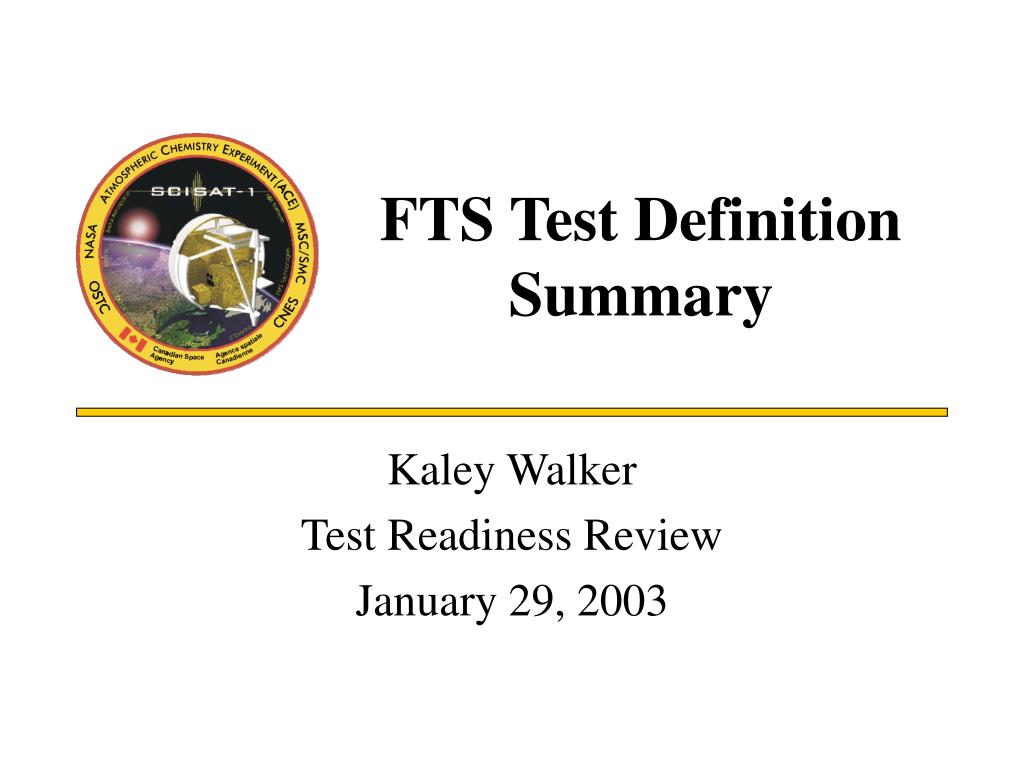 PPT - FTS Test Definition Summary PowerPoint Presentation, free ...