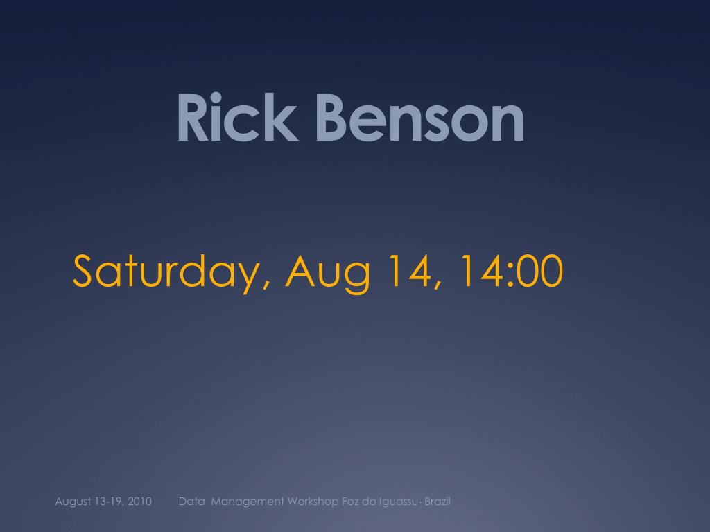 PPT - Rick Benson PowerPoint Presentation, free download - ID:3310775
