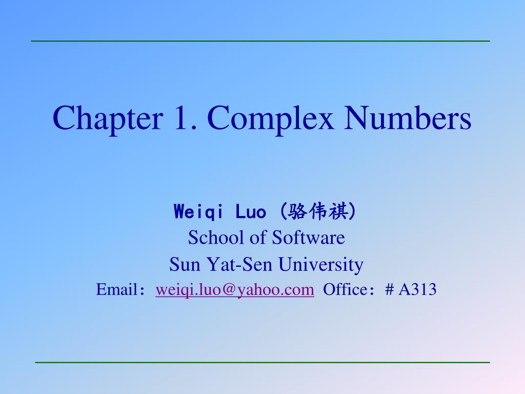PPT - Chapter 1. Complex Numbers PowerPoint Presentation, free download ...