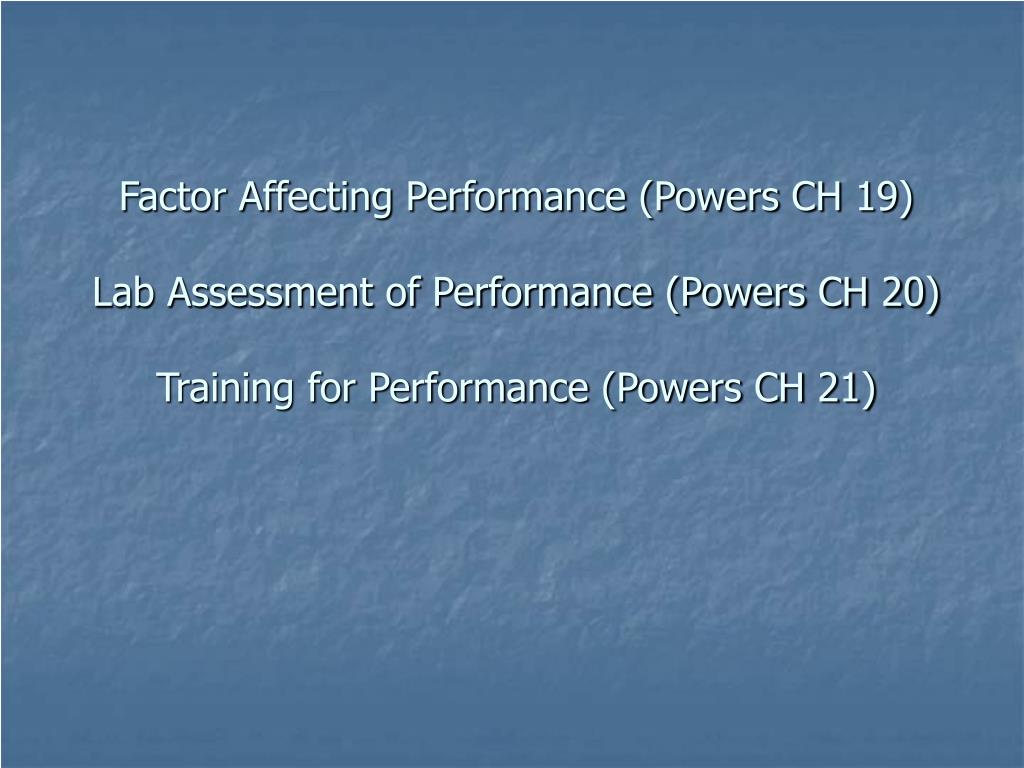 PPT - Factors Affecting Performance PowerPoint Presentation, free ...