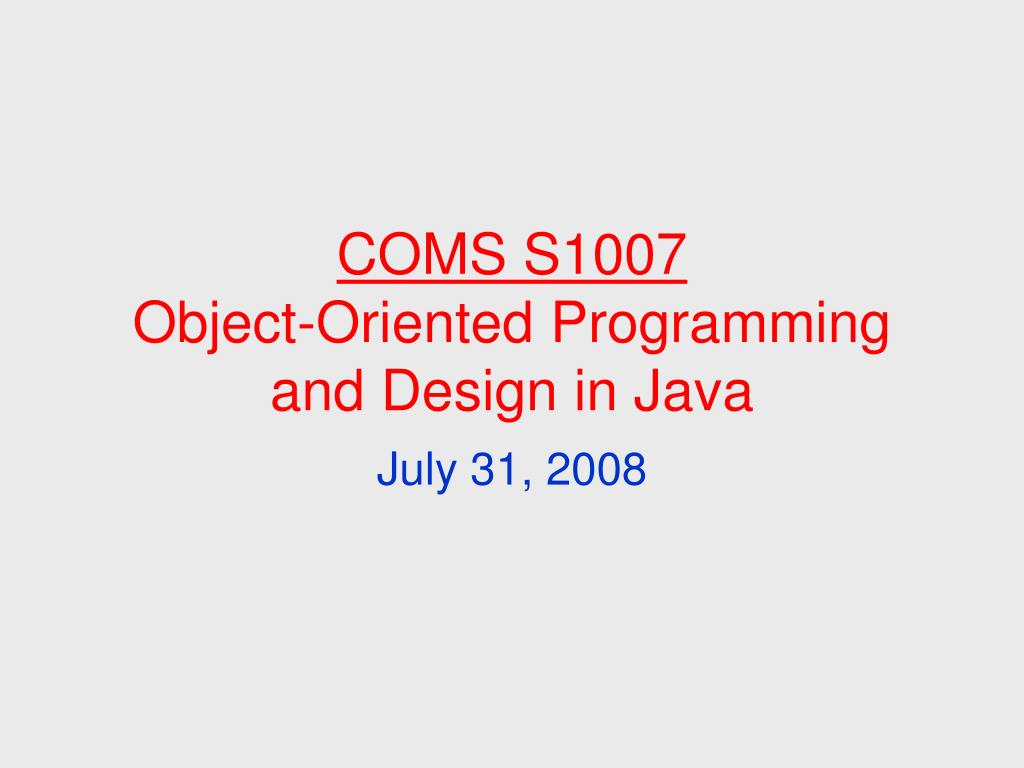 PPT - Final Project Guidelines and Important Dates for Java Programming ...